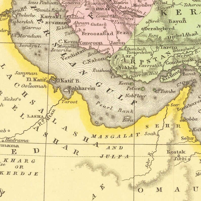 Old Map of Persia and Arabia: 1836 Fine Art Print - Etsy Canada
