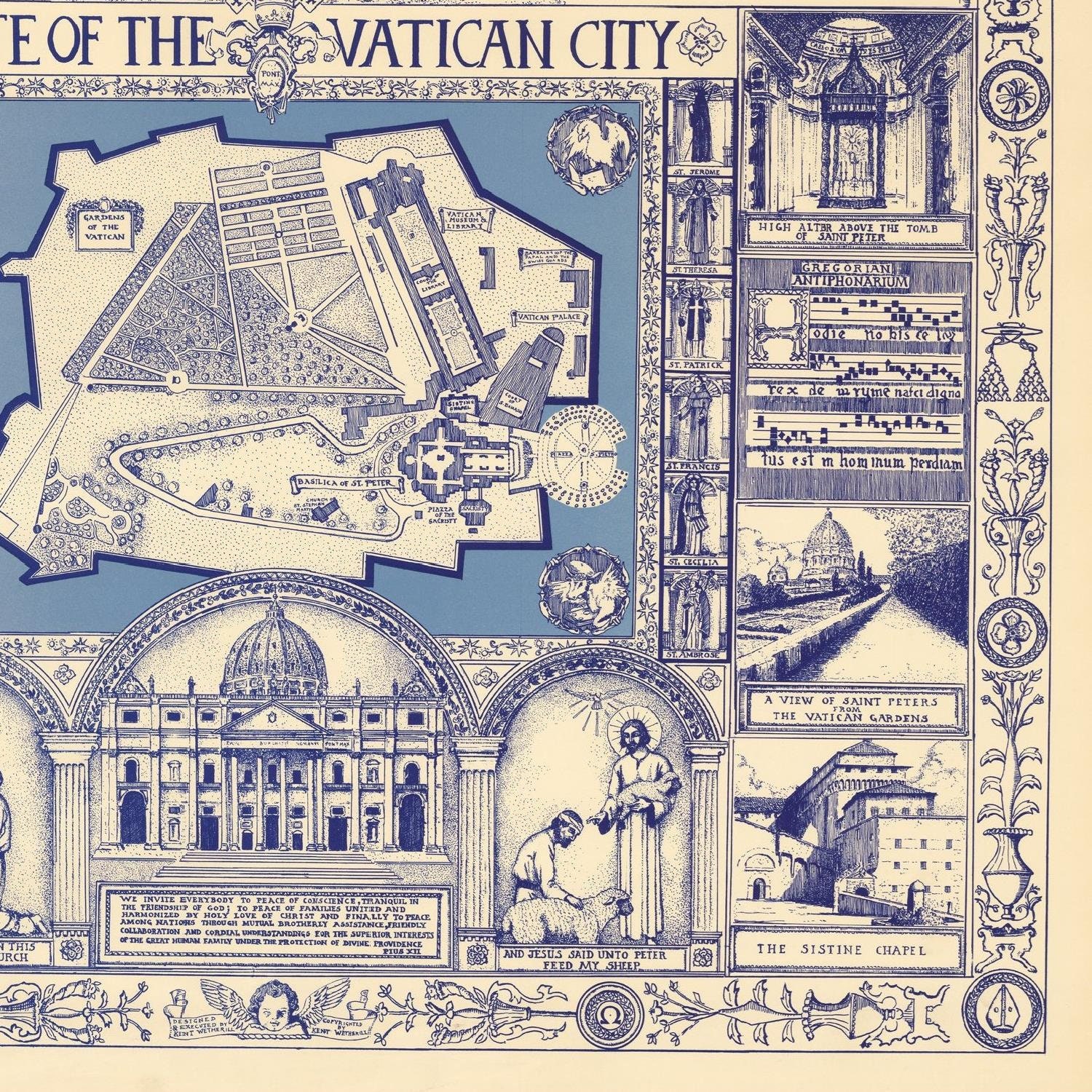 Old Map of Vatican City 1975 Very Rare Fine Reproduction - Etsy