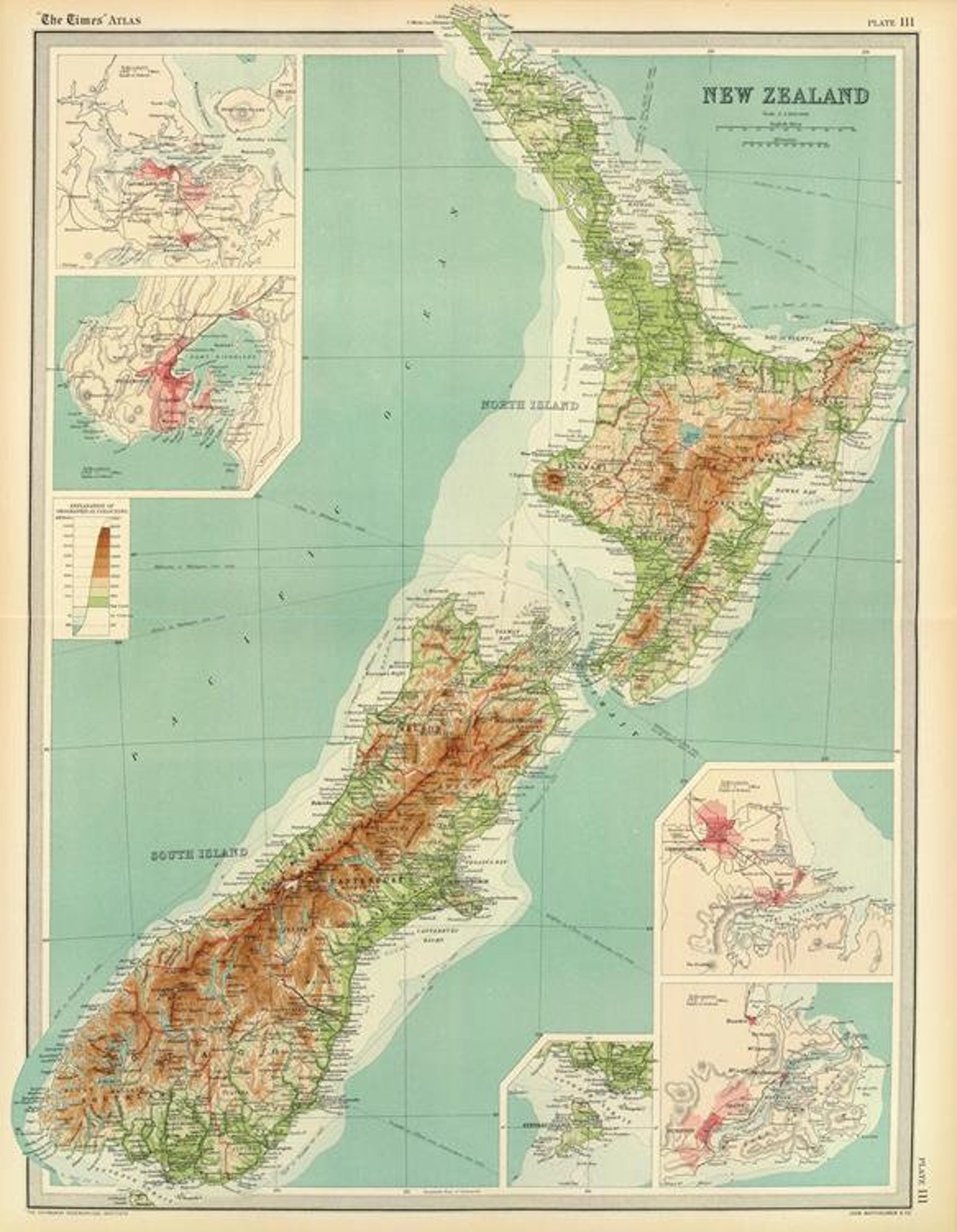 Old Map of New Zealand 1922 Fine Reproduction Fine Art - Etsy