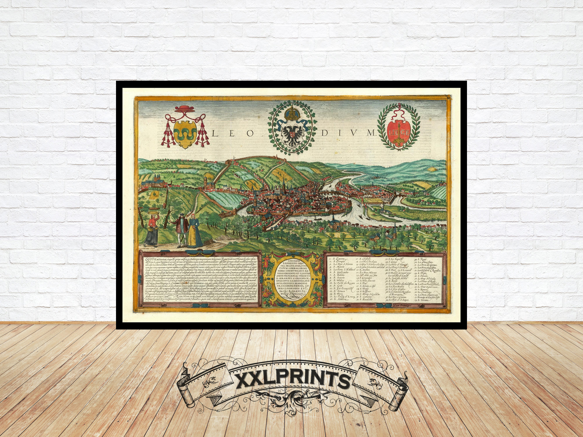 Ancient Map of Liege 1572 Very Rare Bird's Eye View - Etsy