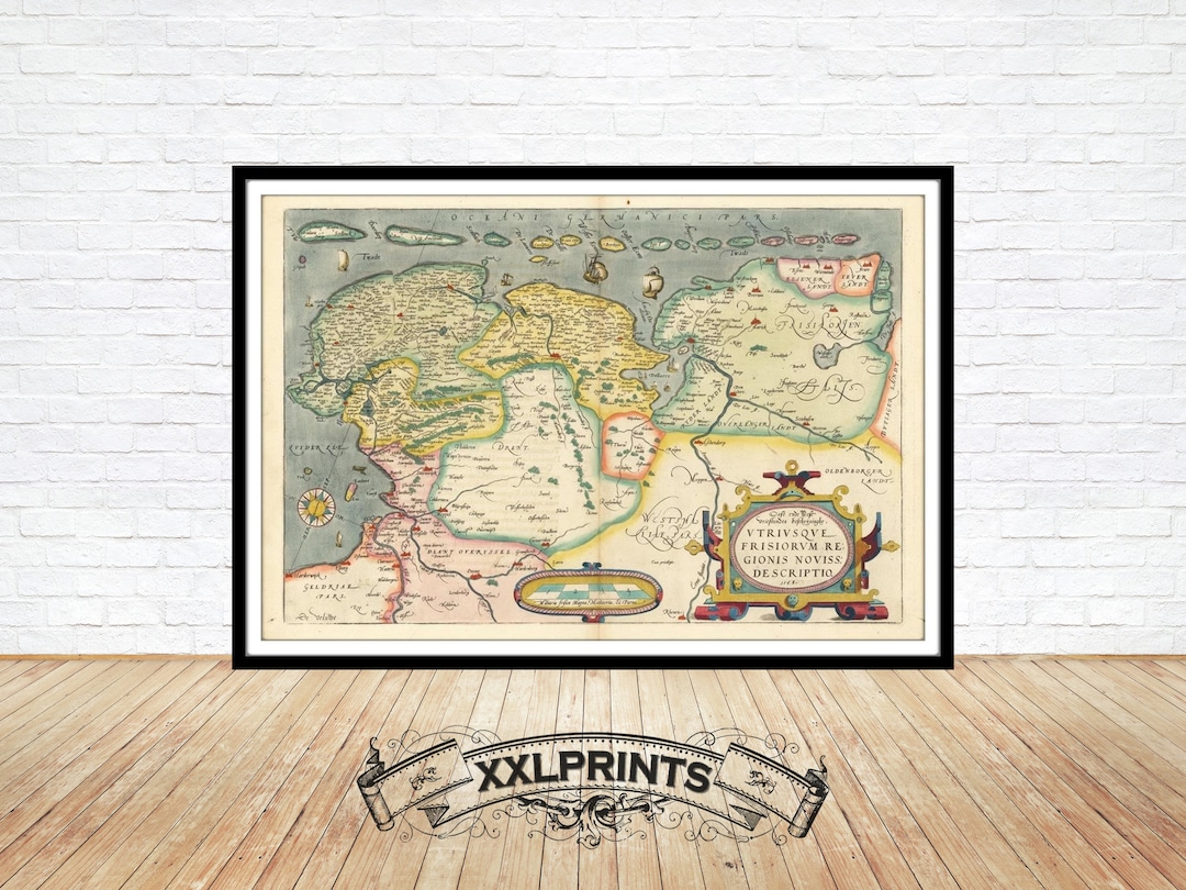Friesland Map Print: 1573 Antique Frisia Fine Art Reproduction - Etsy