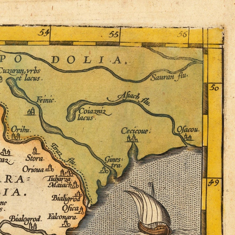 Mapa antiguo de Valaquia Moldavia Tracia 1603 mapa muy - Etsy España