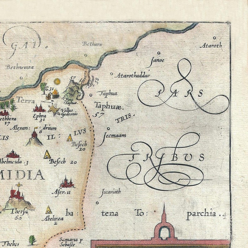 Ancient Map of the Tribes of Zebulun Issachar and Manasseh - Etsy