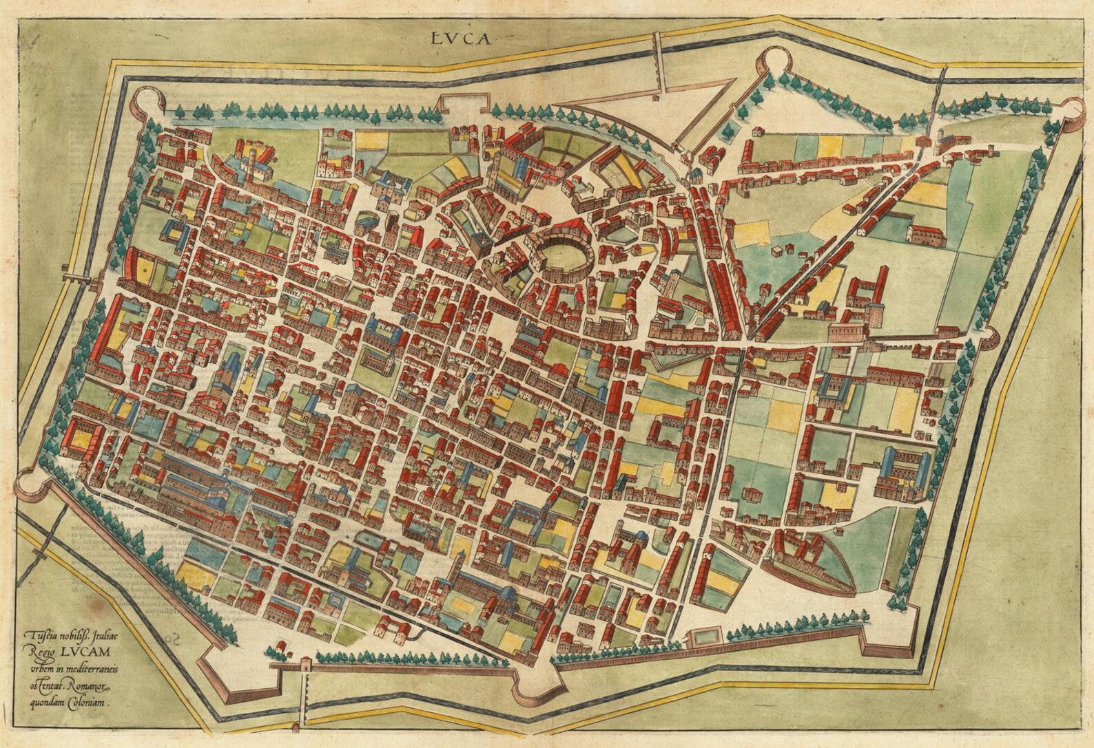 Old Map of Lucca Tuscany 1572 Very Rare Map Ancient Fine - Etsy