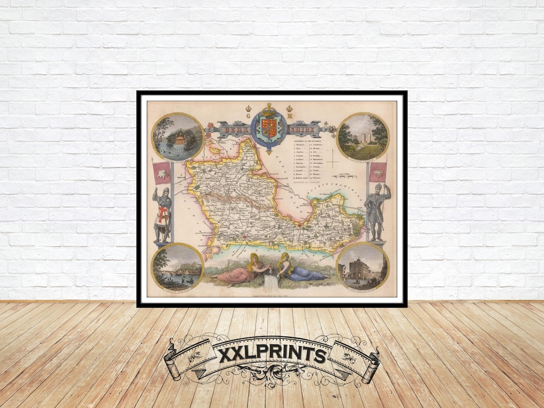 Berkshire Map Print: 1840 Rare United Kingdom County Reproduction - Etsy