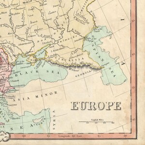 Old Map of Europe, 1850, Cruchley's Maps, Fine Reproduction, Fine Art ...