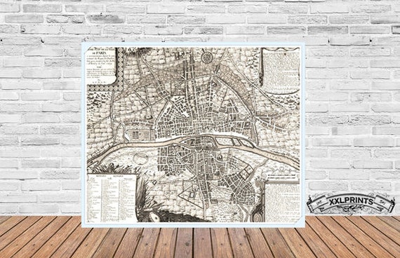 Ancient Rare Map of Paris at 1422 Very Rare Map Antique | Etsy