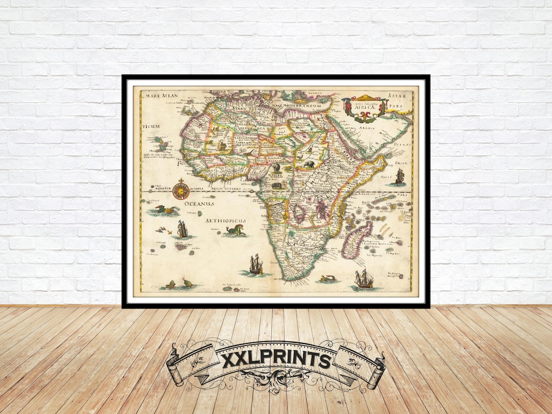 Ancient Africa Map Print 1638 Rare Fine Art Reproduction Etsy