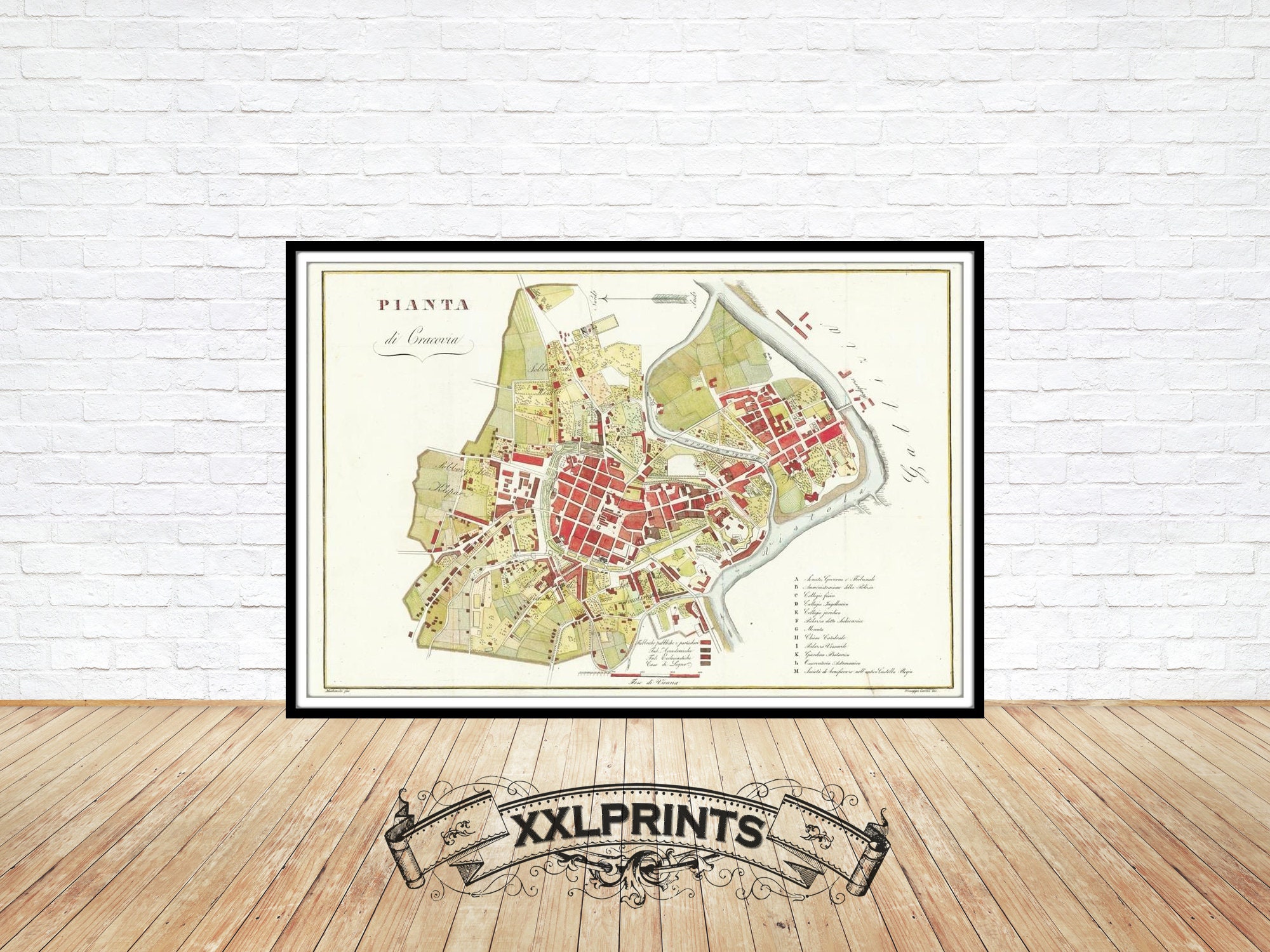 Krakow Old City Plan Print: 1831 Antique Map Reproduction - Etsy