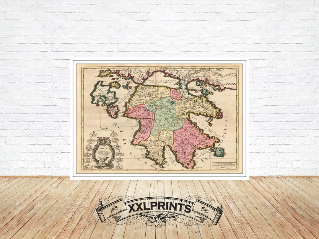 Antique Map Print: Morea Greece, 1696, Fine Art Reproduction - Etsy