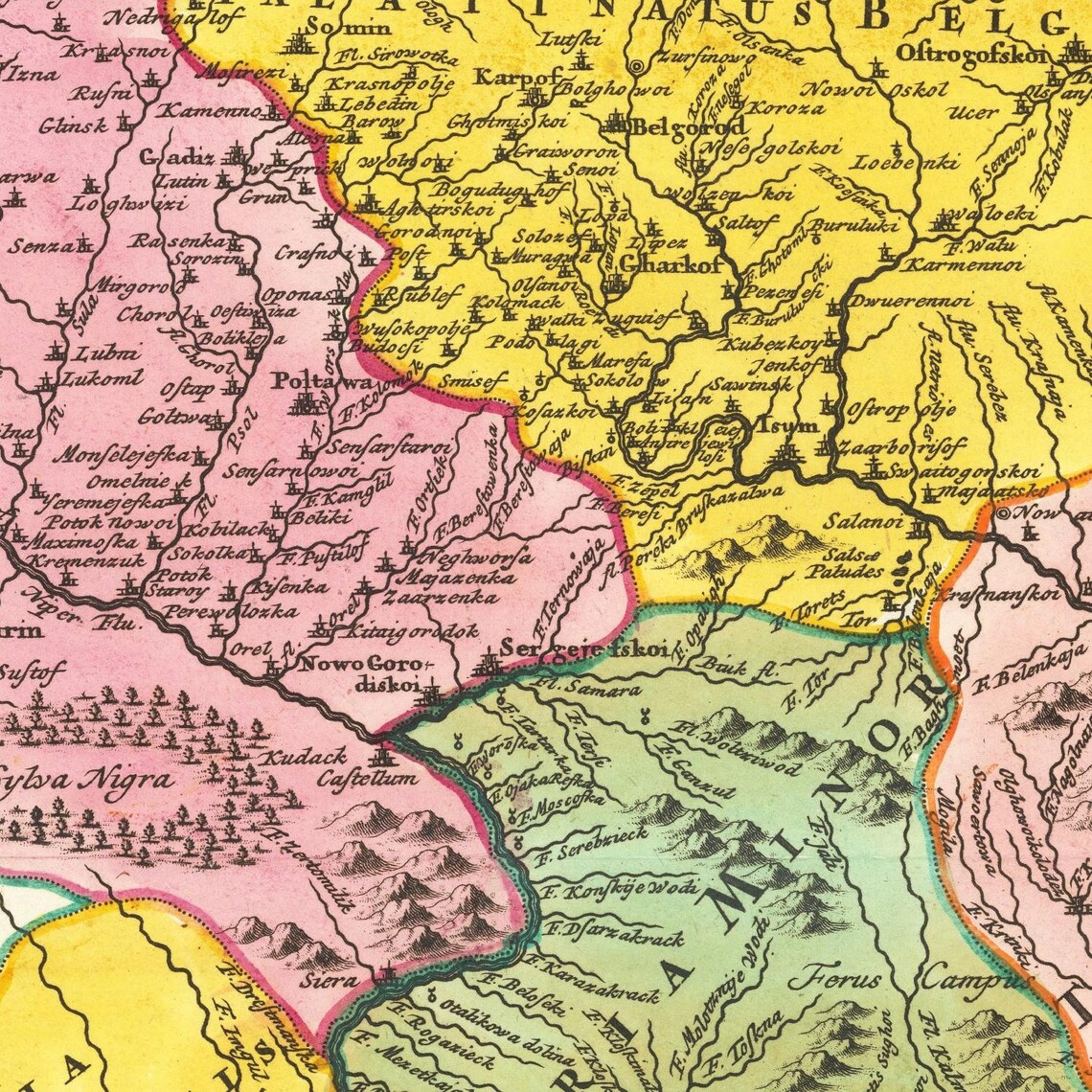 Old Map of Pontus Euxinus Black Sea 1720 Rare Map Antique | Etsy