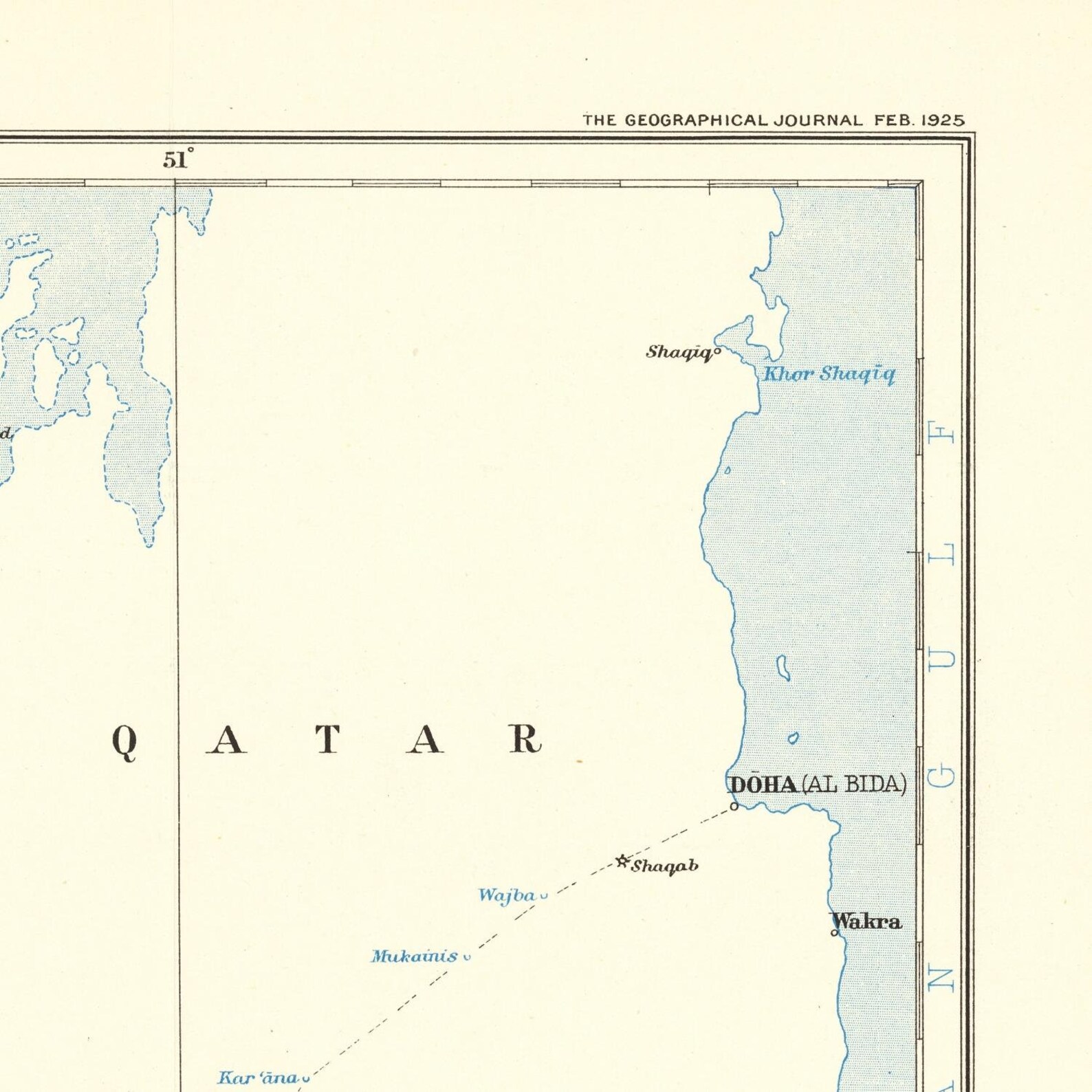 Qatar Map Print: 1925 Vintage Fine Art Reproduction - Etsy