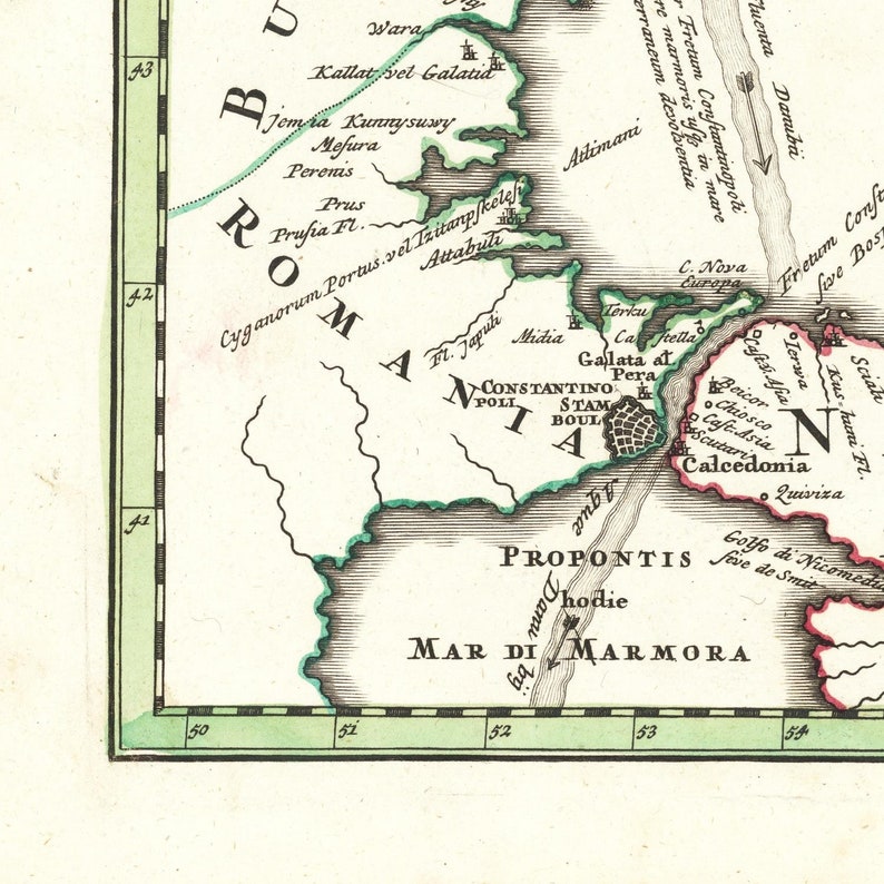 Old Map of Pontus Euxinus Black Sea 1720 Rare Map Antique | Etsy