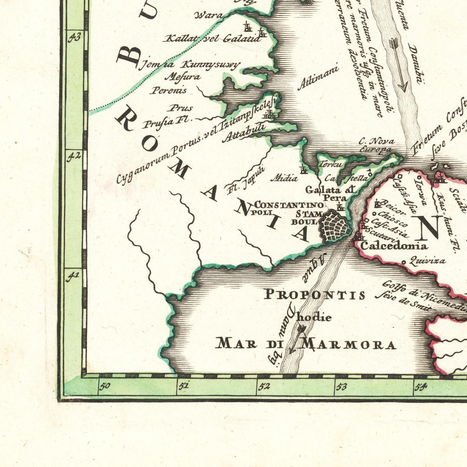 Old Map of Pontus Euxinus Black Sea 1720 Rare Map Antique | Etsy