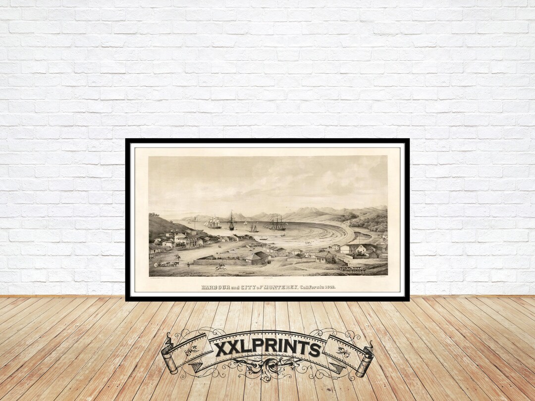 Monterey California Map Print: 1842 Vintage Harbor City Reproduction - Etsy