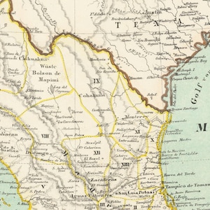 1850s Map of Mexico: German Language Fine Art Print - Etsy