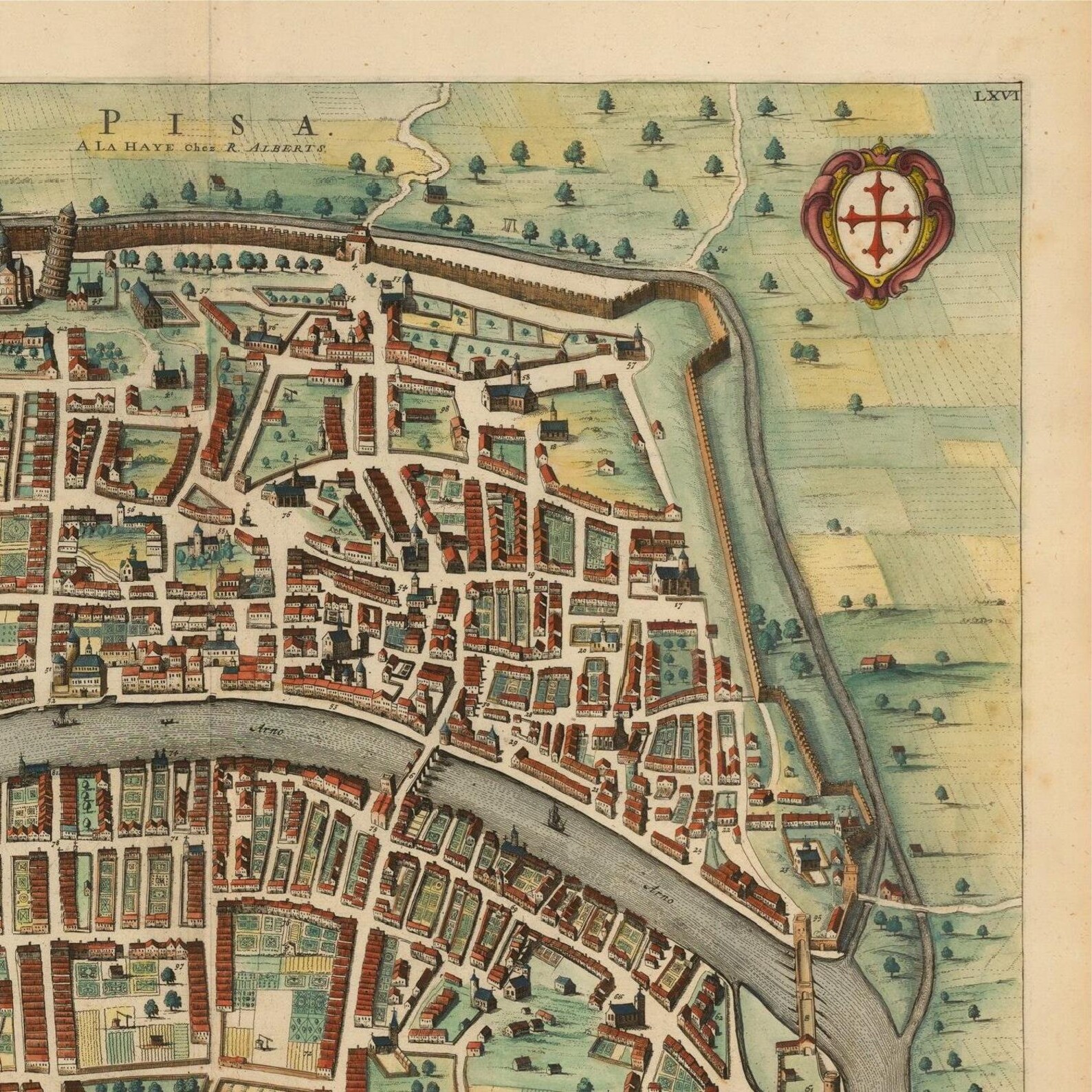 Pisa Map Print: 1660 Ancient City Plan, Fine Art Reproduction - Etsy