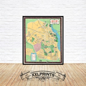 Delhi Map Print: 1960s Pictorial Map, Fine Art Reproduction - Etsy