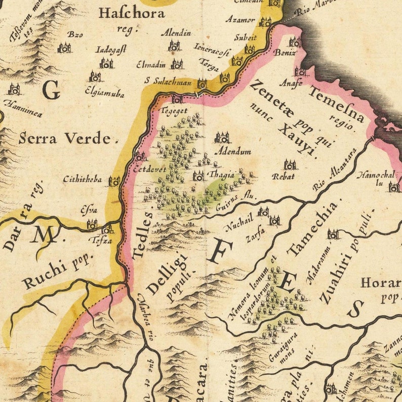Antique Morocco Map Print, 1640: Fine Art Reproduction - Etsy