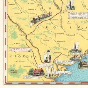 George Washington Life Events Map, 1932: Fine Art Giclée Print - Etsy
