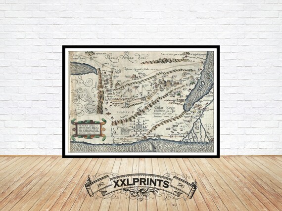 Old Map of Holy Land Desert of Paran 1590 Very Rare 12 | Etsy