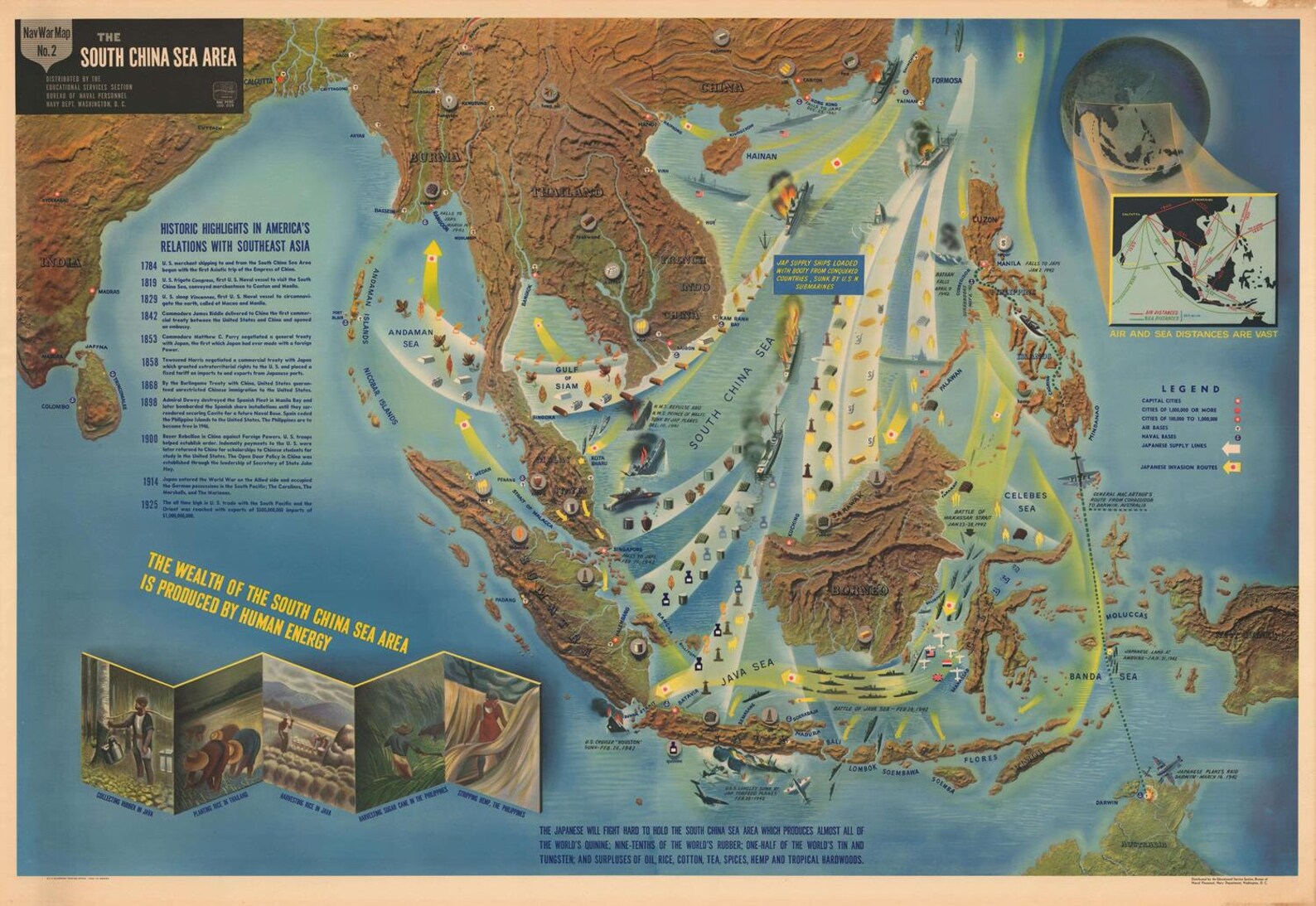 Old Map of Southeast Asia World War 2 1944 Fine - Etsy