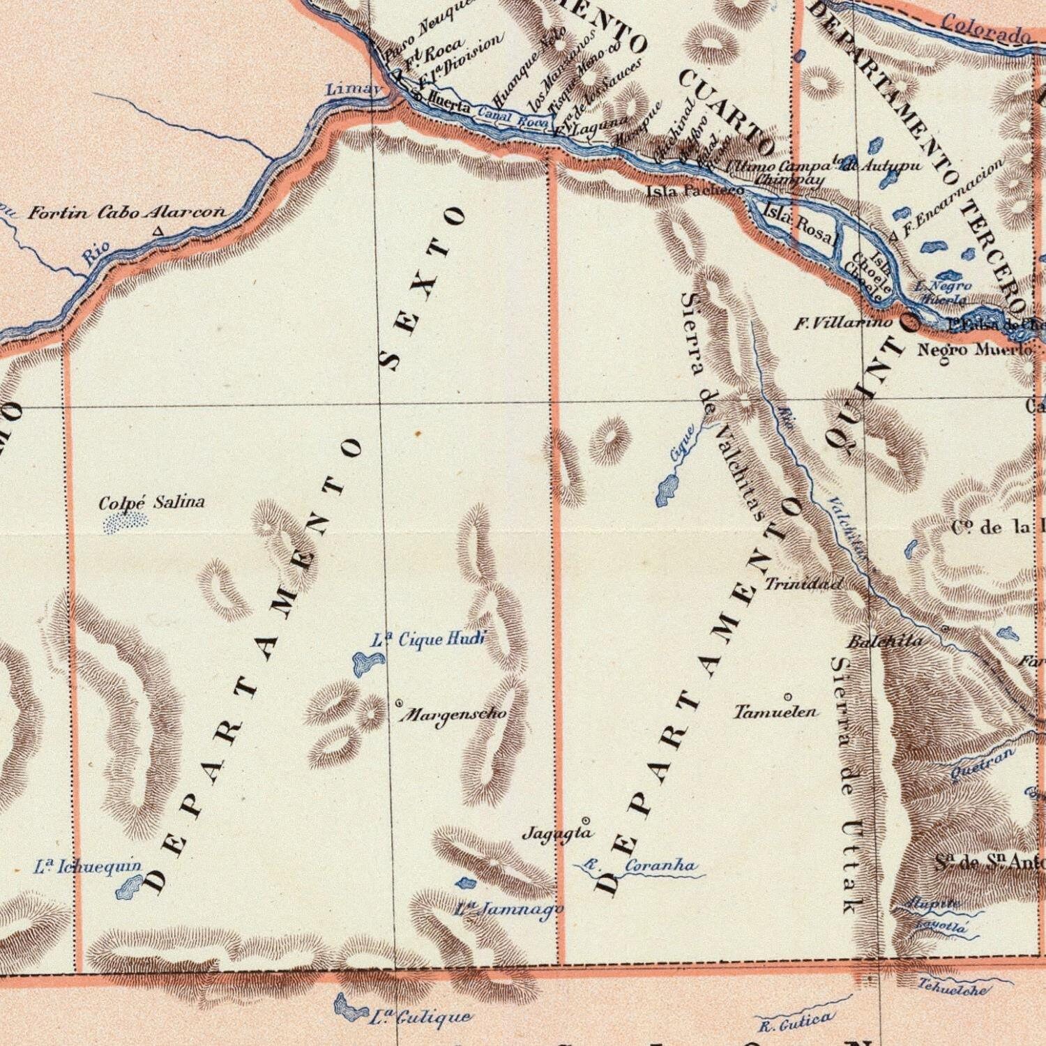 Old Map of Río Negro Province Argentina 1888 Rare Map - Etsy