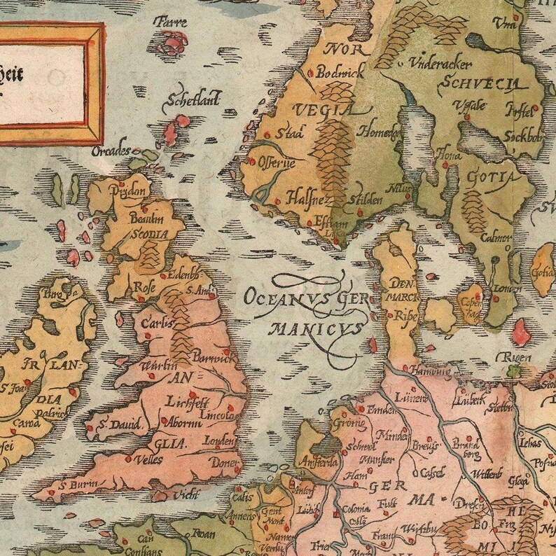 1590 Ancient Europe Map: Fine Art Giclée Print - Etsy Australia