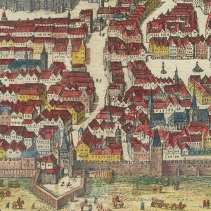 Vienna Austria Map Print: 1640 Ancient Perspective, Fine Art ...
