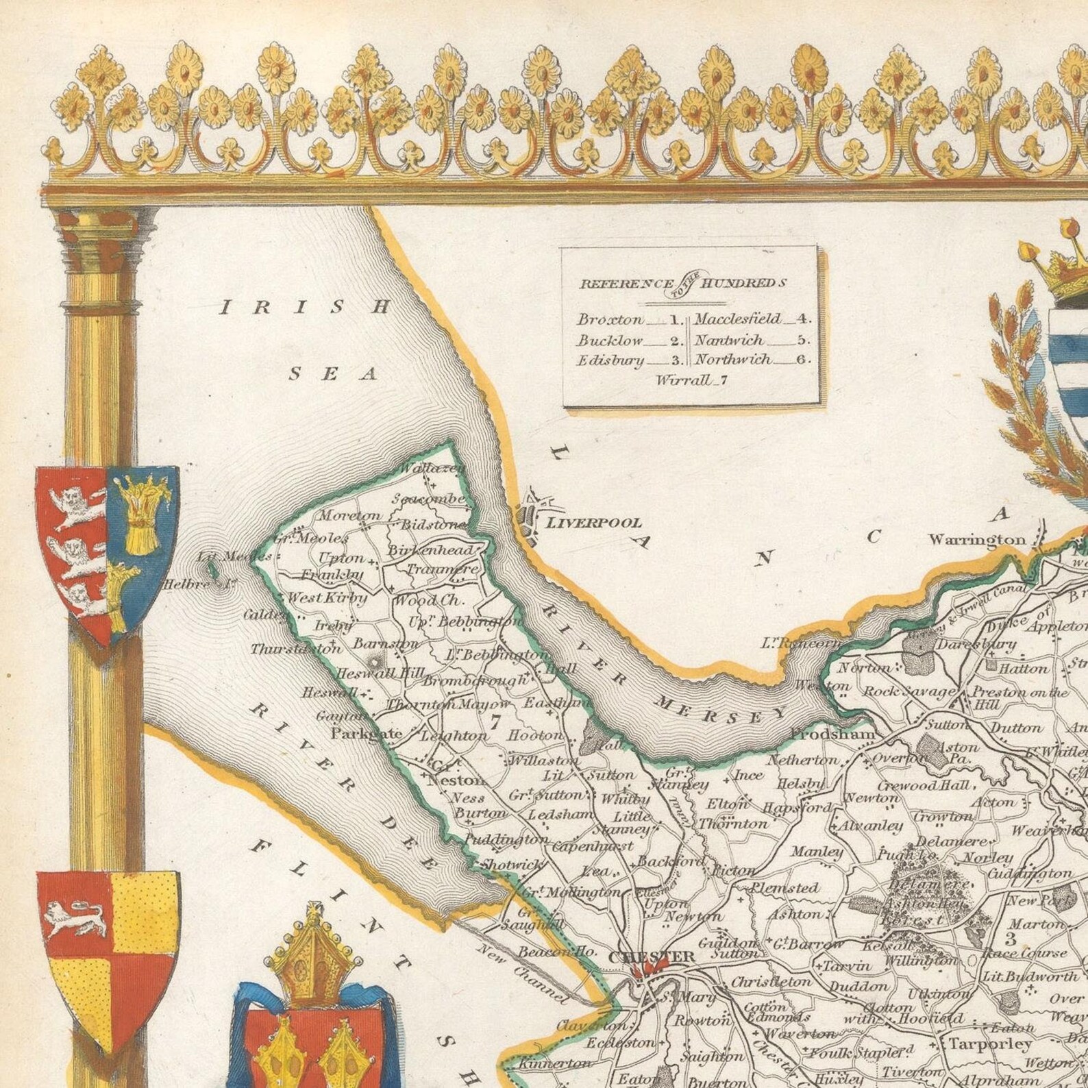 Antique Cheshire Map Print: 1840s United Kingdom County - Etsy