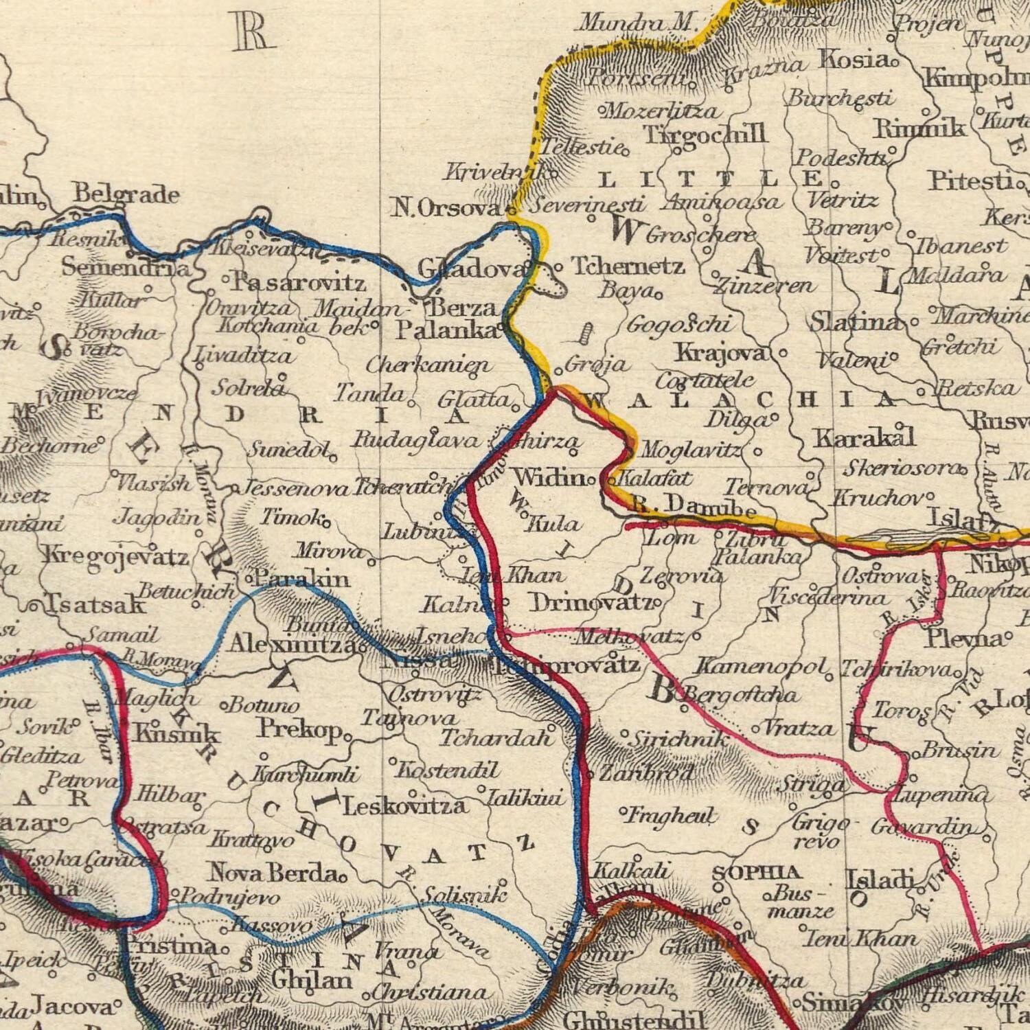 Old Map of Turkey in Europe 1851 Antique Map Fine | Etsy