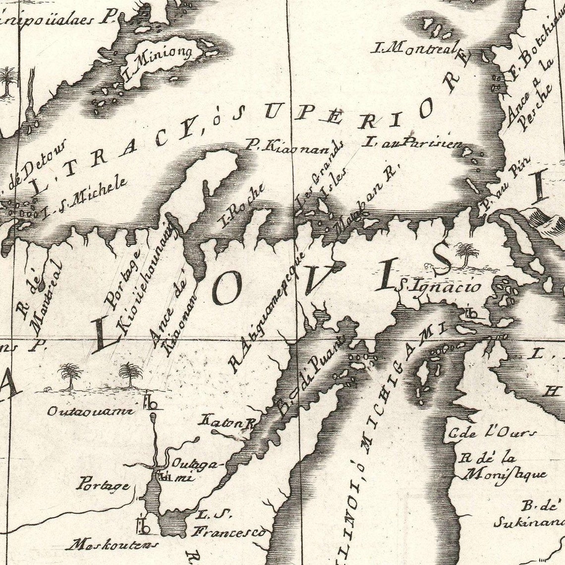 Ancient Map of Great Lakes 1694 Rare Map Fine Reproduction - Etsy