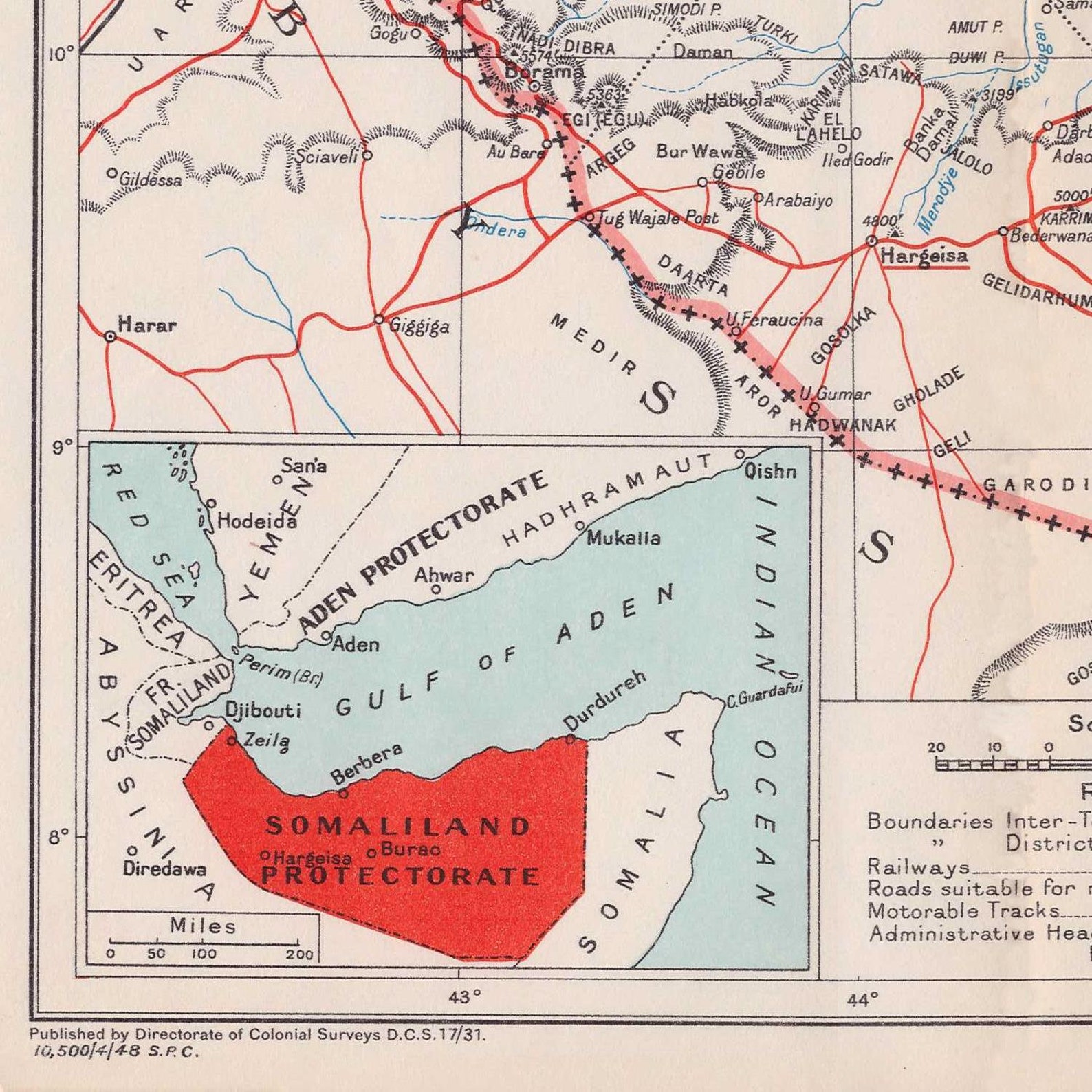 Somalia Map Print: 1948 Antique Style Fine Art Reproduction - Etsy
