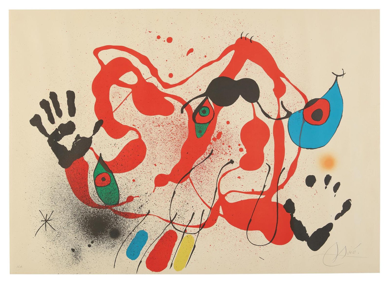 Joan Miro the Rooster Merchant Fine Reproduction Wall Art | Etsy