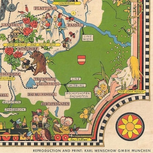 1930 Germany Fairytale Map: Fine Art Print, Antique Decor - Etsy