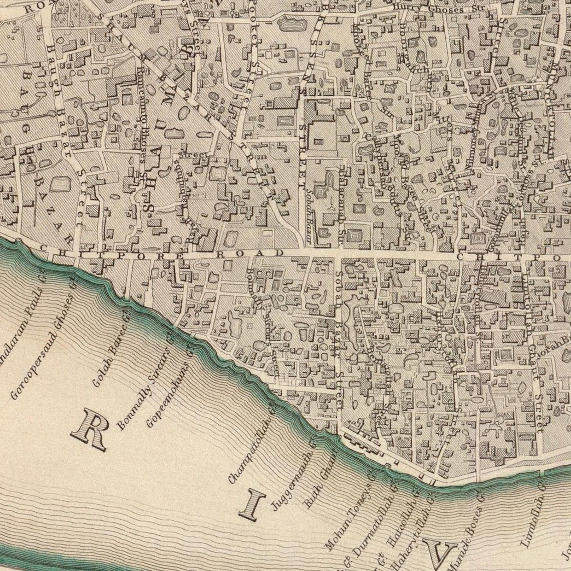 Calcutta Map Print: 1832 City Plan, Antique Fine Art Reproduction - Etsy