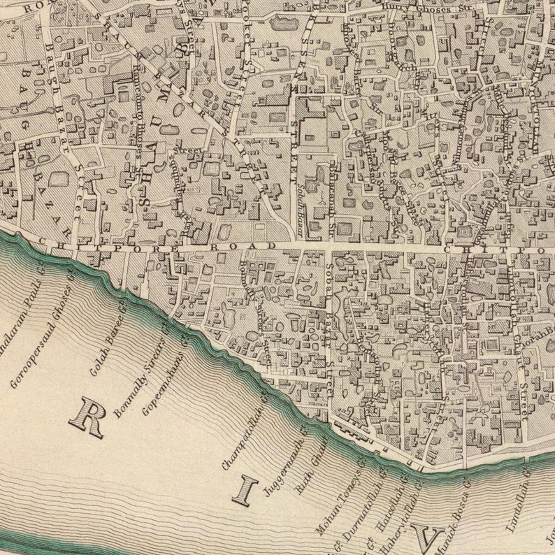 Old Map of Calcutta 1832 City Plan Antique Map Fine - Etsy