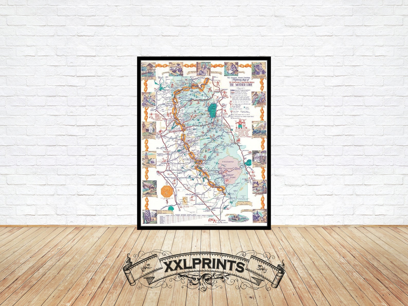 Old Pictorial Tourist Map of the Mother Lode Gold Region - Etsy