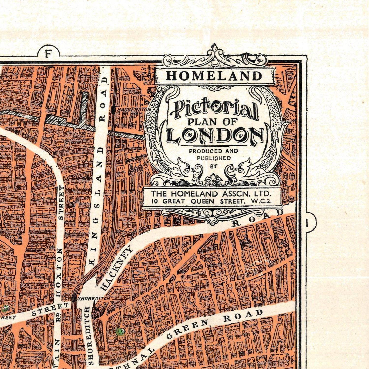 1925 London Pictorial Map: Antique Fine Art Print - Etsy