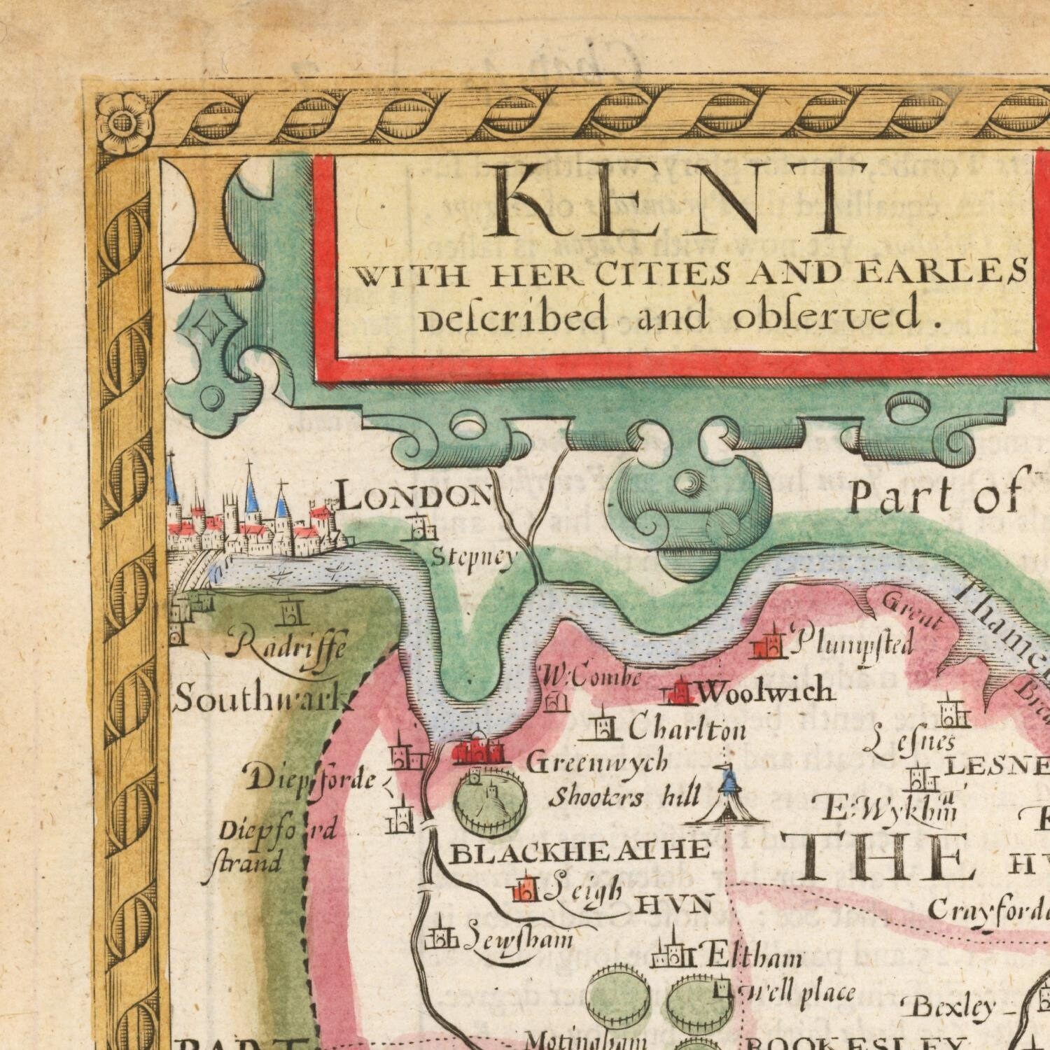 Ancient Kent Map Print: 1676 United Kingdom County Reproduction - Etsy
