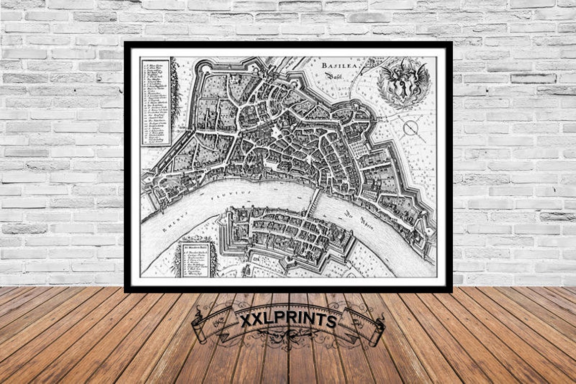 Ancient Map of Basel 1642 Very Rare Map Antique Fine | Etsy