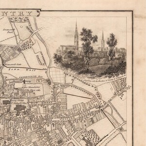 Antique Coventry Map Print: 1807 City Plan Reproduction - Etsy