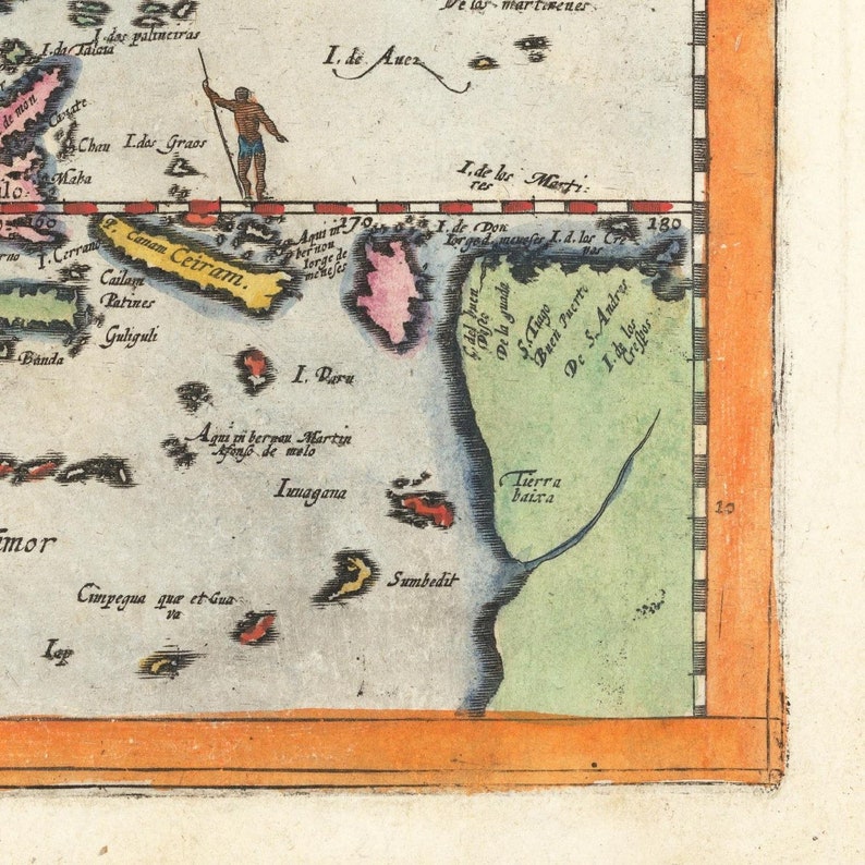 Ancient Map of Asia 1593 Rare Map Fine Reproduction Large - Etsy