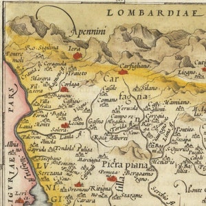 Ancient Tuscany Map Print: 1581 Italian Fine Reproduction - Etsy