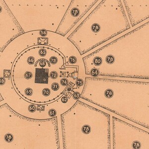 Old Map of Kaaba Great Mosque, Mecca (majid Al Haram), 1930, Turkish ...