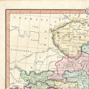 Old Map of Austria 1850 Very Rare Map Colorfull Map - Etsy