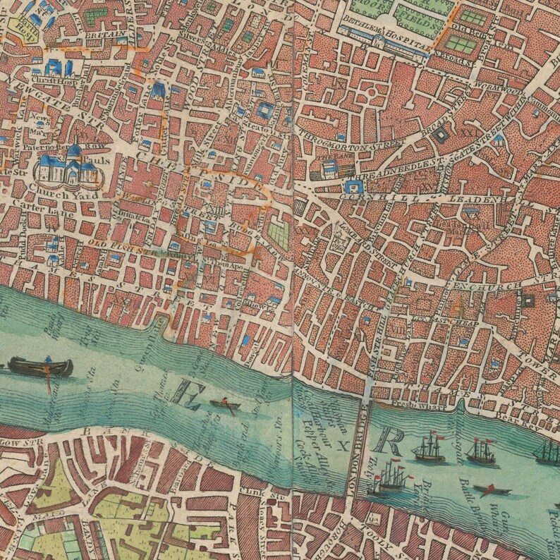 Old Map of London Westminster 1798 Rare Map City Plan - Etsy