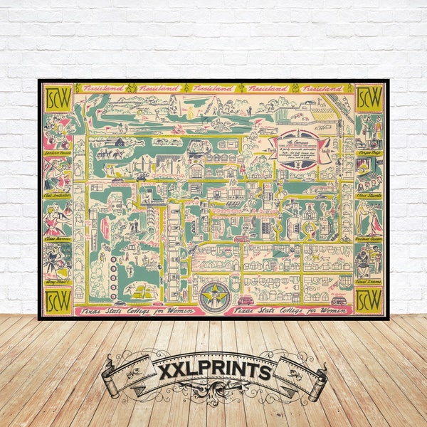 Pictorial Map of Campus - Etsy