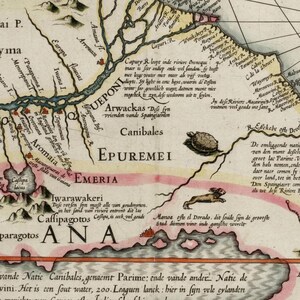 Ancient Guiana Map Print: 1599 Fine Art Reproduction - Etsy