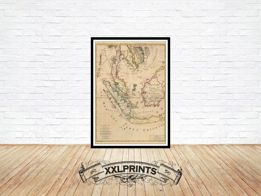 Antique Siam Map: 1708 Thailand, Indonesia, Malaya Fine Art Print - Etsy